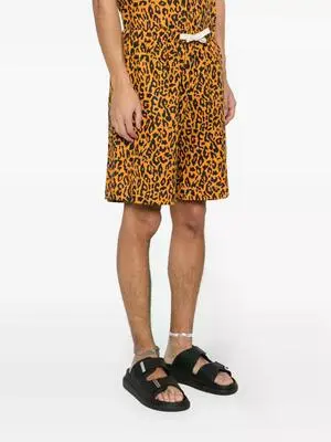 Palm Angels Leopard-print Poplin Shorts