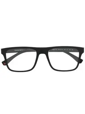 Emporio Armani Changeable-lens Rectangular Sunglasses - Black