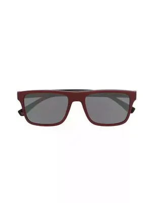 Emporio Armani Changeable-lens Rectangular Sunglasses - Black