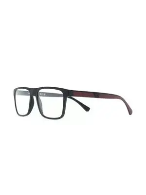 Emporio Armani Changeable-lens Rectangular Sunglasses - Black