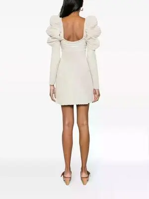 Cult Gaia Mutton-sleeve Ribbed Minidress