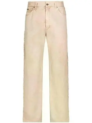 Dolce & Gabbana Frayed-trim Loose-fit Jeans
