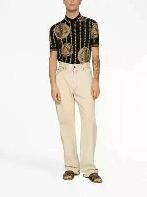 Dolce & Gabbana Frayed-trim Loose-fit Jeans