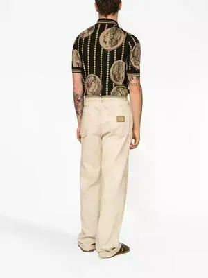 Dolce & Gabbana Frayed-trim Loose-fit Jeans