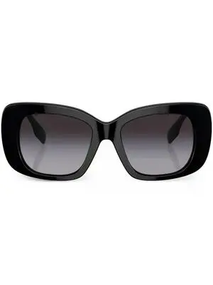 Burberry Logo-print Square-frame Sunglasses - Black