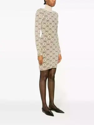 Elisabetta Franchi Monogram Intarsia Knit Mini Dress