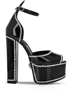 Philipp Plein Crystal-embellished Heeled Platform Sandals