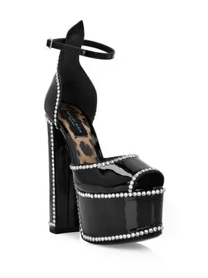 Philipp Plein Crystal-embellished Heeled Platform Sandals
