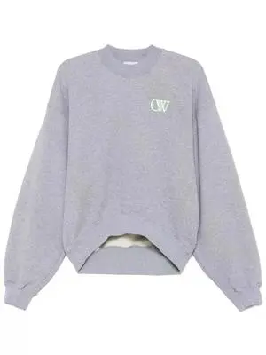 Off-white Textured Sweatshirts Hoodies For Women