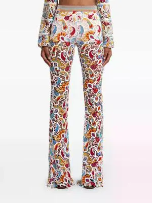 Etro Paisley-macramé Flared Trousers