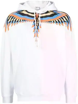 COUNTY OF MILAN Wings-print Cotton Hoodie - White