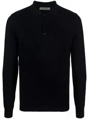 Corneliani Virgin Wool Polo Shirt - Blue