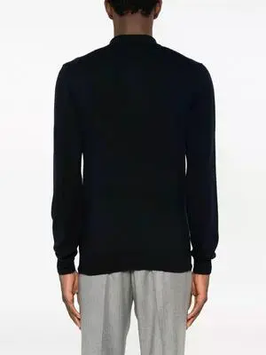 Corneliani Virgin Wool Polo Shirt - Blue