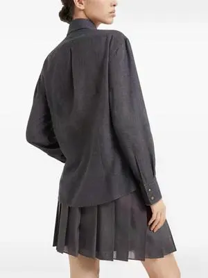 Brunello Cucinelli Monili-trim Virgin Wool Shirt