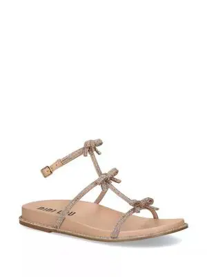 BIBI LOU Abby Embellished Flat Sandals - Neutrals