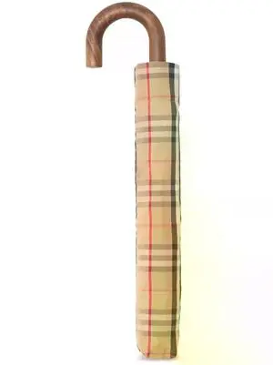 Burberry Check-print Folding Umbrella - Neutrals