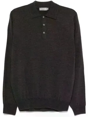 Canali Wool Polo Shirt - Brown