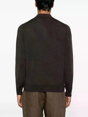 Canali Wool Polo Shirt - Brown