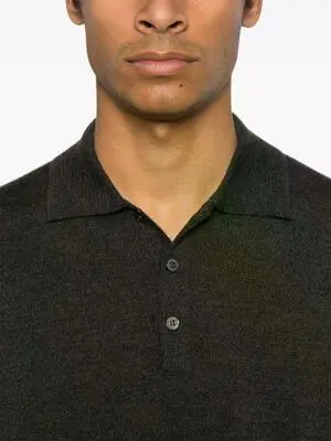 Canali Wool Polo Shirt - Brown