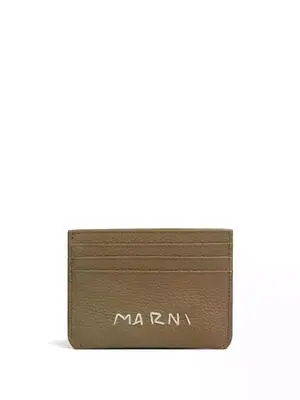 Marni Logo-embroidered Leather Card Holder