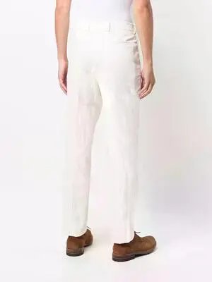 Brunello Cucinelli Slim-cut Chinos With Off-centre Fastening - White