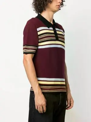 WALES BONNER Wander Striped Wool Polo Shirt