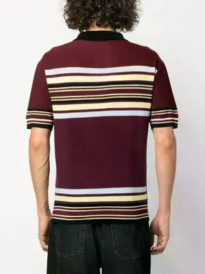 WALES BONNER Wander Striped Wool Polo Shirt