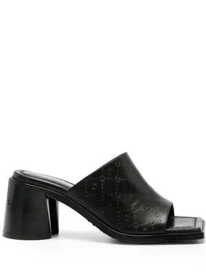 MARINE SERRE Calf Leather Moonogram Sandals