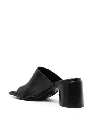 MARINE SERRE Calf Leather Moonogram Sandals
