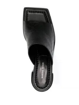 MARINE SERRE Calf Leather Moonogram Sandals