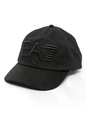 EA7 Logo-embroidered Cotton Baseball Cap - Black