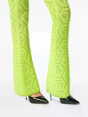 Philipp Plein Patterned Intarsia-knit Flared Trousers