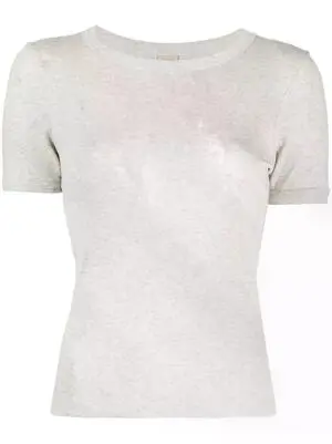 FLORE FLORE Round-neck Cotton T-shirt - Grey