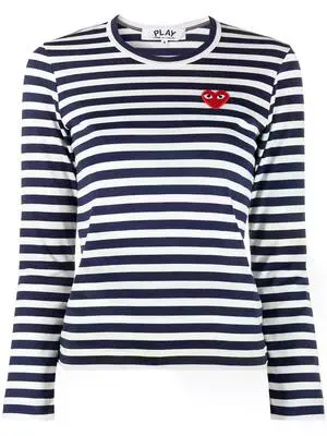 Play Comme Des Garcon Striped Long-sleeve T-shirt