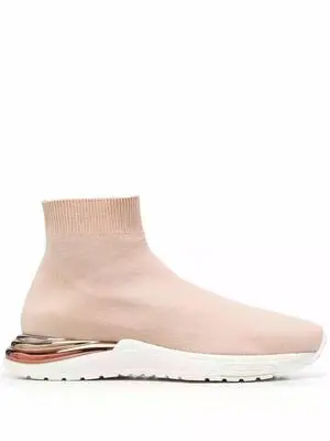 FERRAGAMO Metallic Heel-counter Sneakers - Neutrals