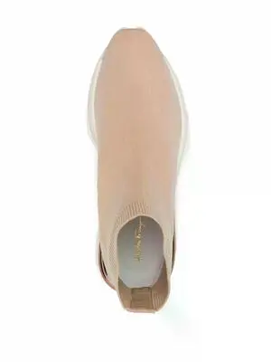 FERRAGAMO Metallic Heel-counter Sneakers - Neutrals