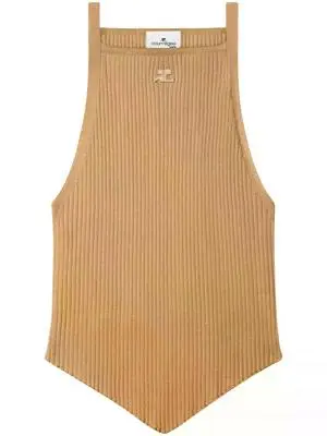 COURREGES Pointy Rib-knit Tank Top