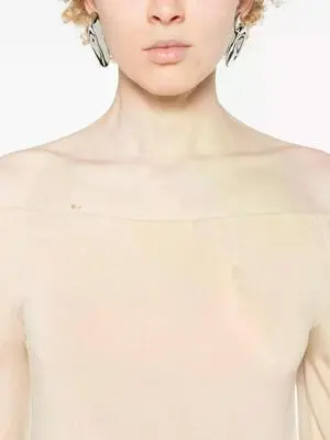IOANA CIOLACU Off-shoulder Long-sleeve Bodysuit - Neutrals