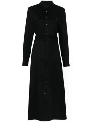 Polo Ralph Lauren Cotton Denim Shirt Midi Dress - Black