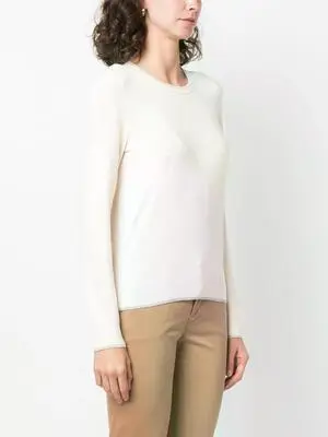 Liu Jo Cream White Metallic Threading Knitted Jumper