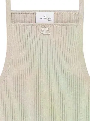 COURREGES Pointy Rib-knit Tank Top - Neutrals