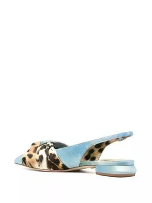 Roberto Cavalli Graphic-print Slingback Ballerinas