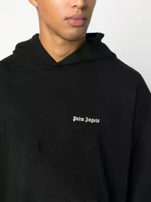 Palm Angels Logo-embroidered Cotton Hoodie