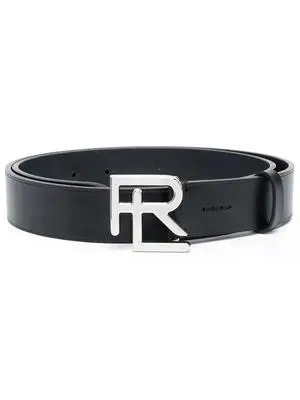 Ralph Lauren Purple Label Logo-buckle Leather Belt - Black
