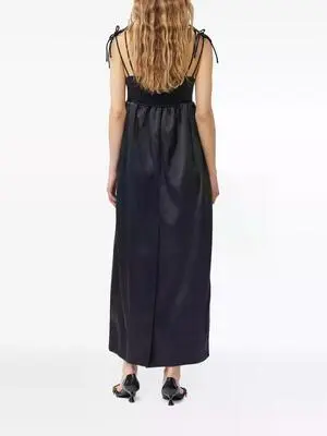 GANNI Sleeveless Satin Maxi Dress