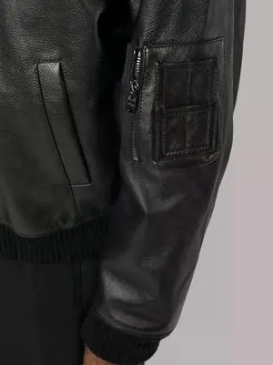Dolce & Gabbana Leather Zip-up Bomber Jacket