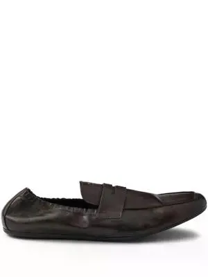 Prada Shuffle Leather Loafers - Brown