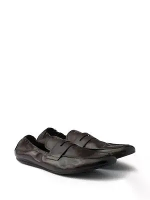 Prada Shuffle Leather Loafers - Brown