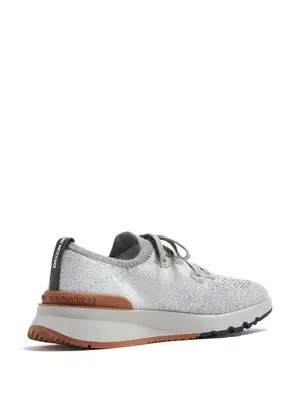 Brunello Cucinelli Mélange-effect Knitted Sneakers
