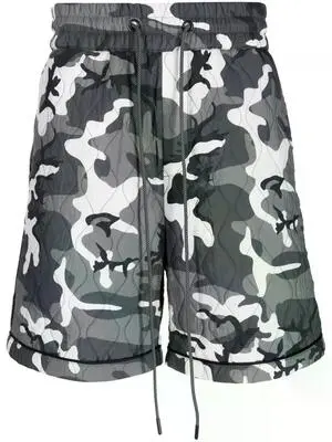 MOSTLY HEARD RARELY SEEN Quilted Camouflage Print Shorts - Multicolour